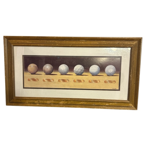 Art | Vintage B Horton Golfs Holey Rollers Ball Art Print With Gold ...